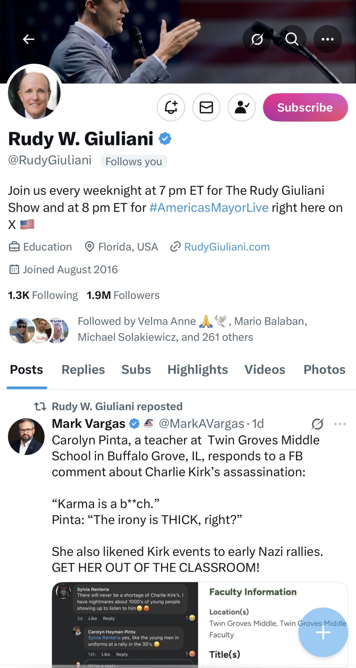 Buffalo Grove Teacher Tries to Block Kirk Tribute; Nancy Mace Calls to ...