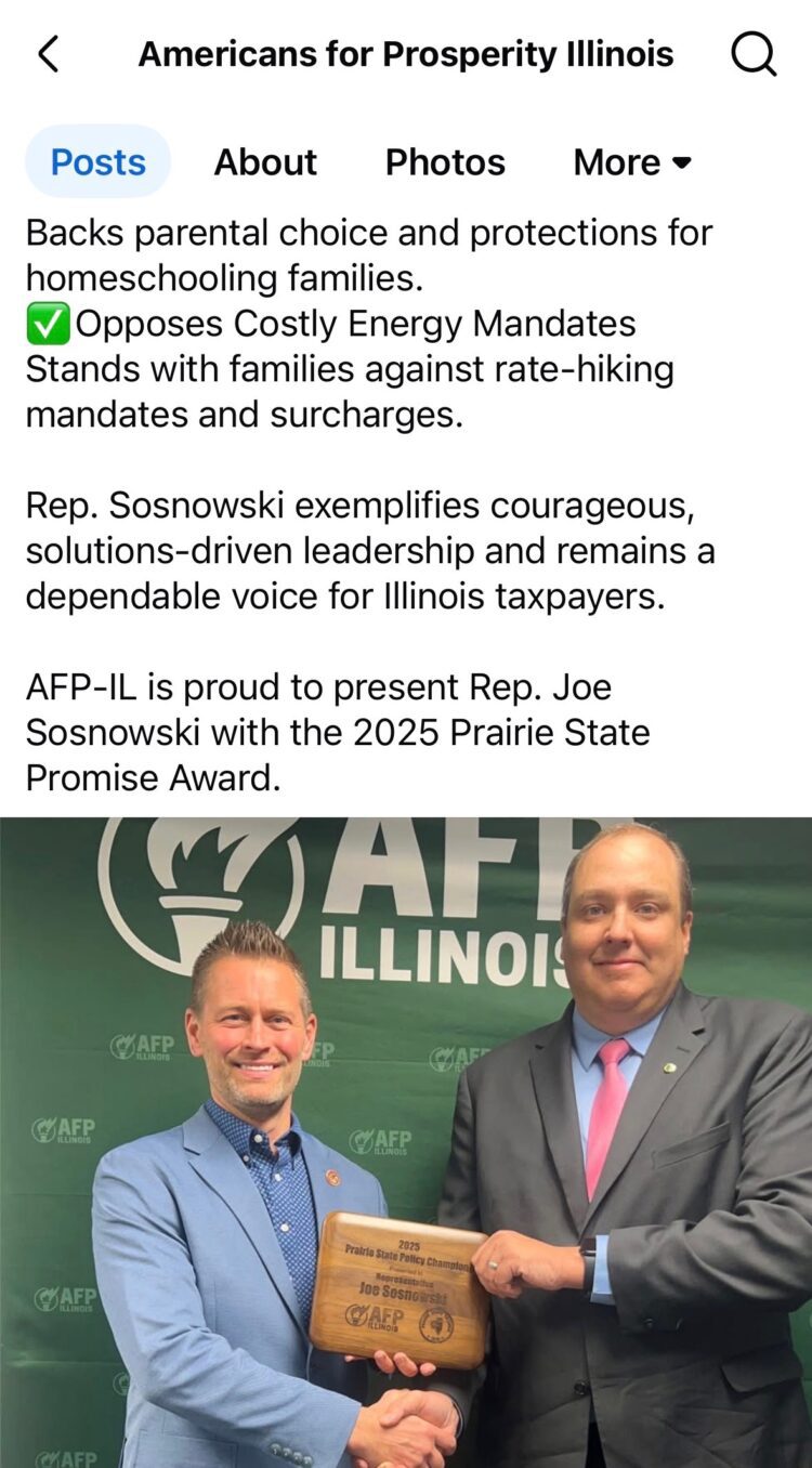 GOP State Rep. Joe Sosnowski Who Backed Illinois Gas Tax Hike Praised ...